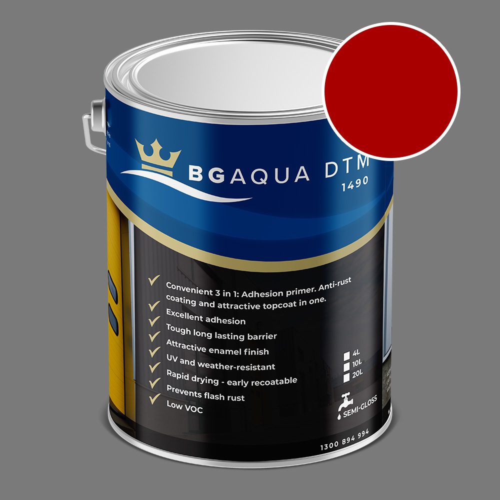 BG Aqua DTM 1490 Water Based Top Coat Dark Red BG Coatings BG Aqua DTM 1490 Water Based Top Coat Dark Red BG Coatings